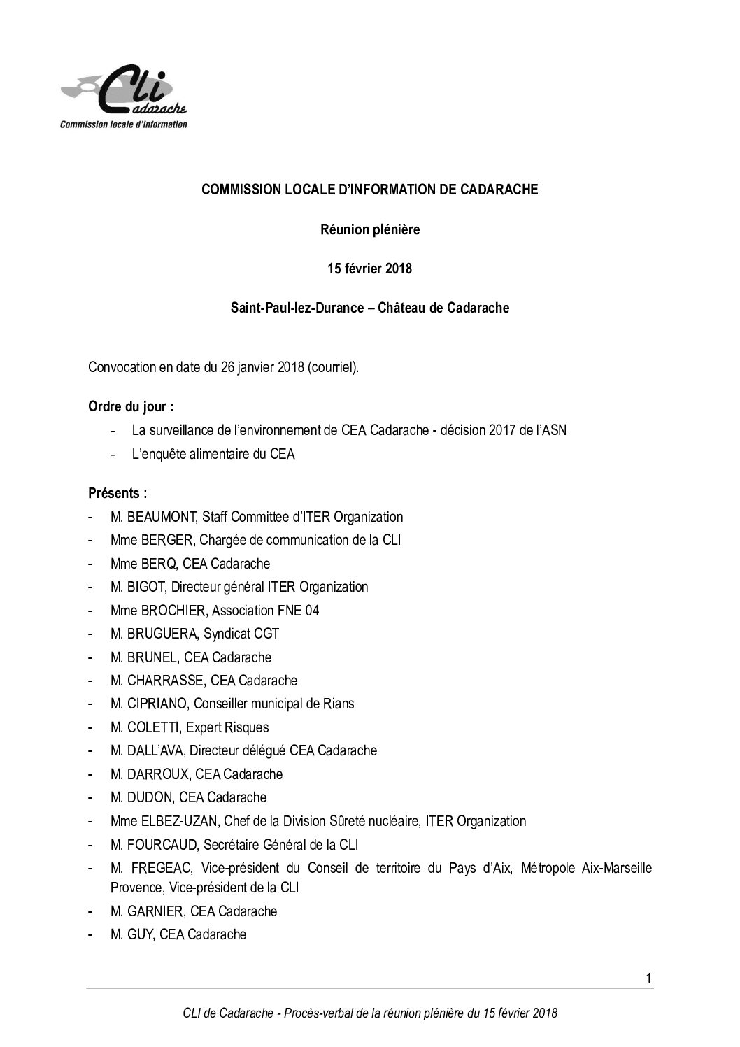 2018 - CLI Cadarache